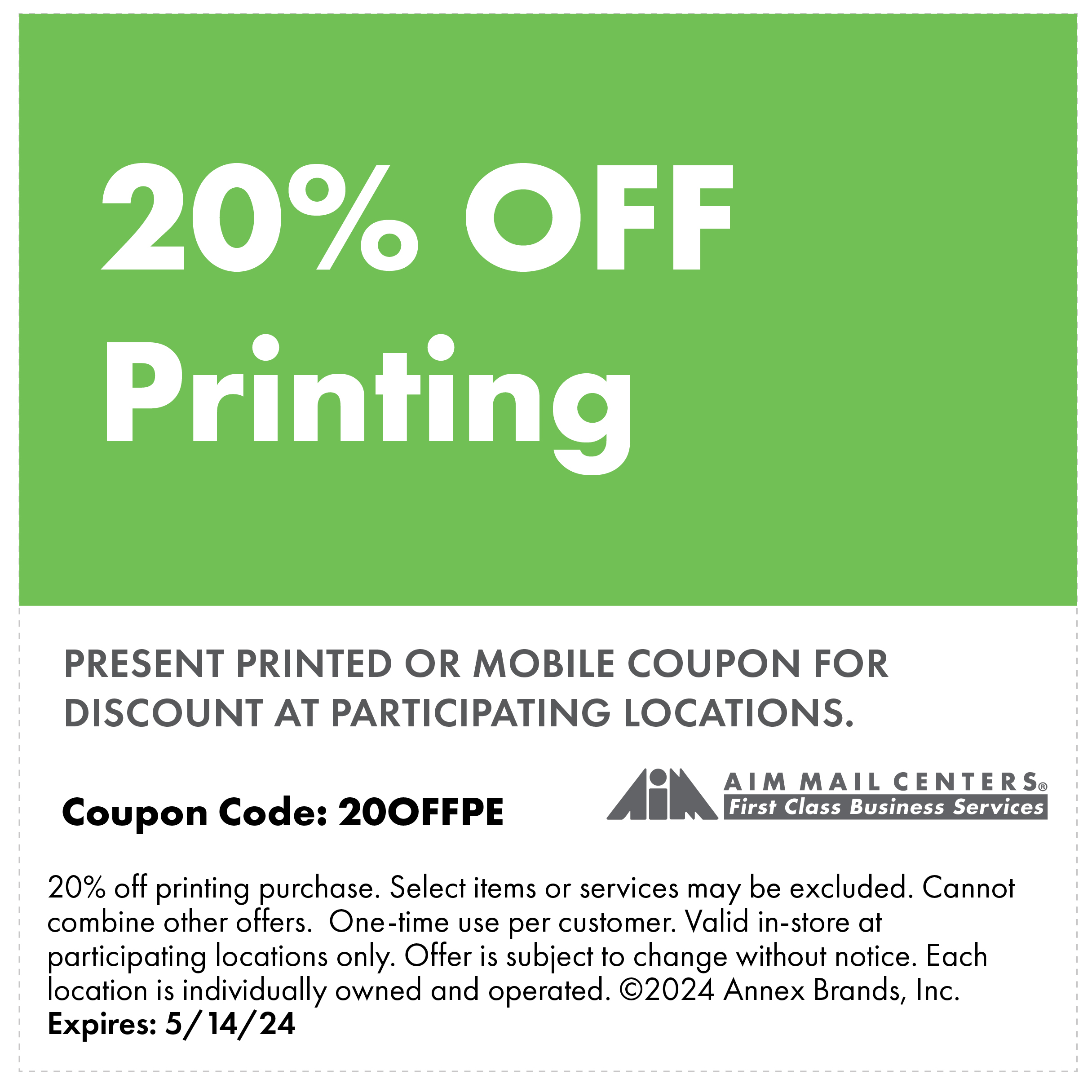 Current Specials Greenville SC AIM Mail Center